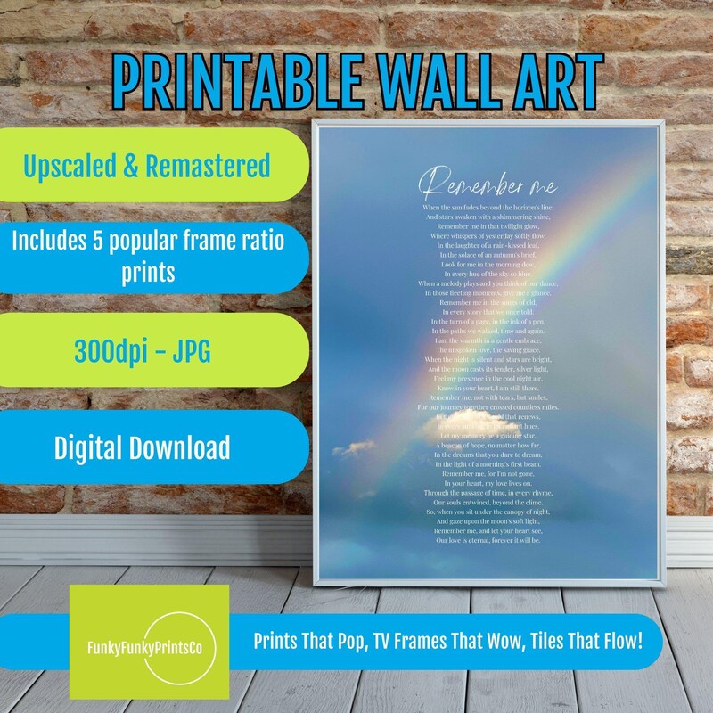 Remember Me Poem - Etsy