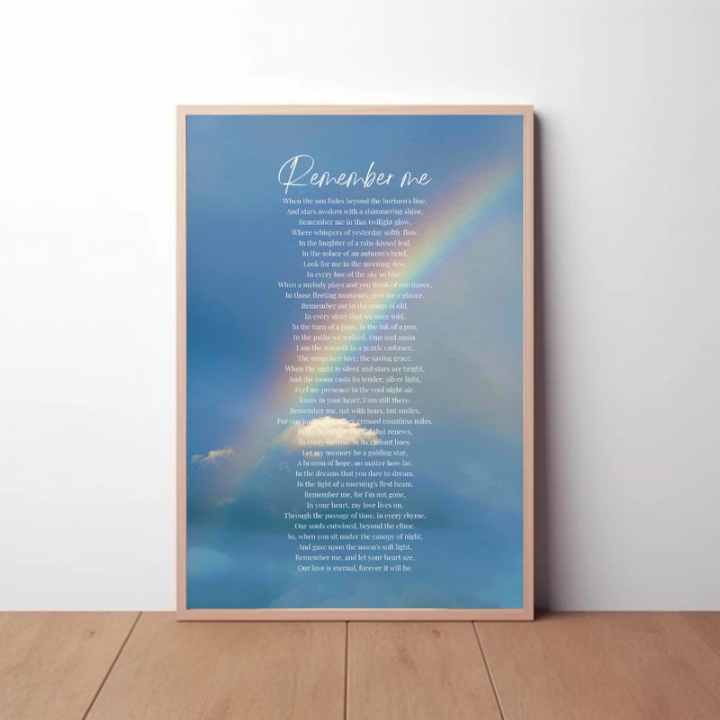 Remember Me Poem - Etsy