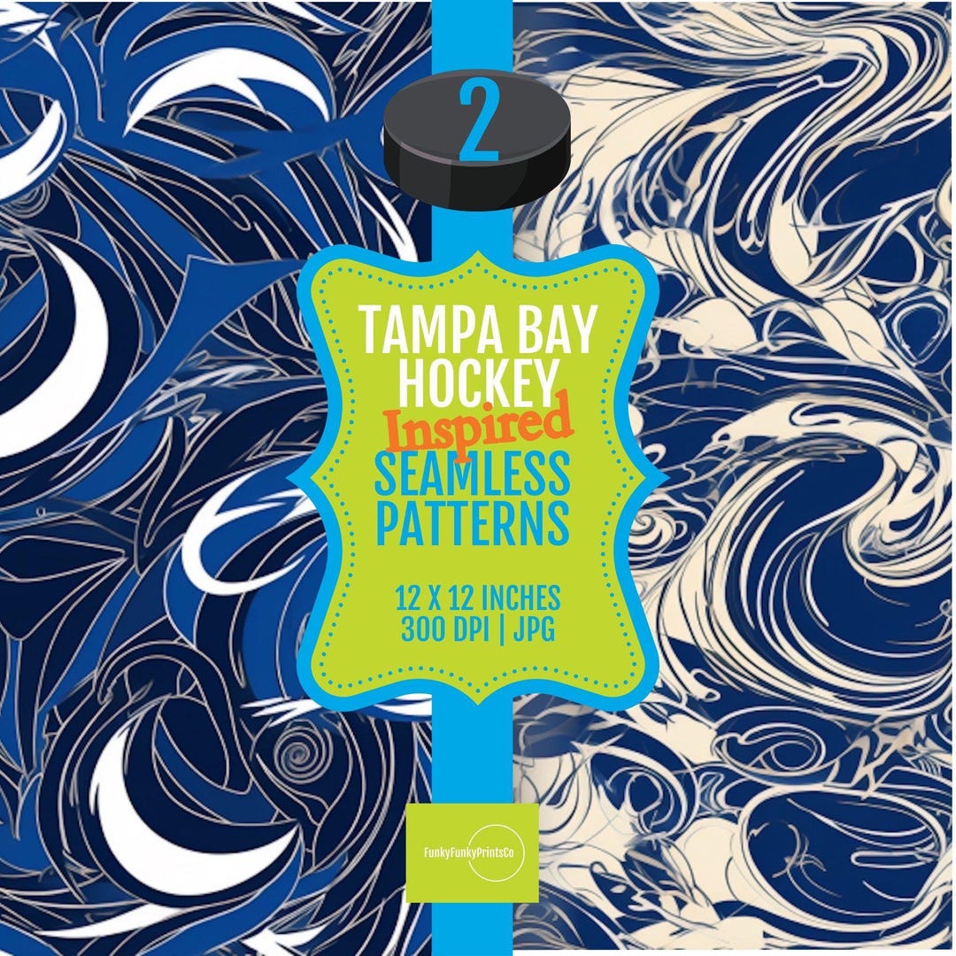 Hockey Patterns Tampa Bay Digital Papers 12x12 | Seamless PRINTABLE ...