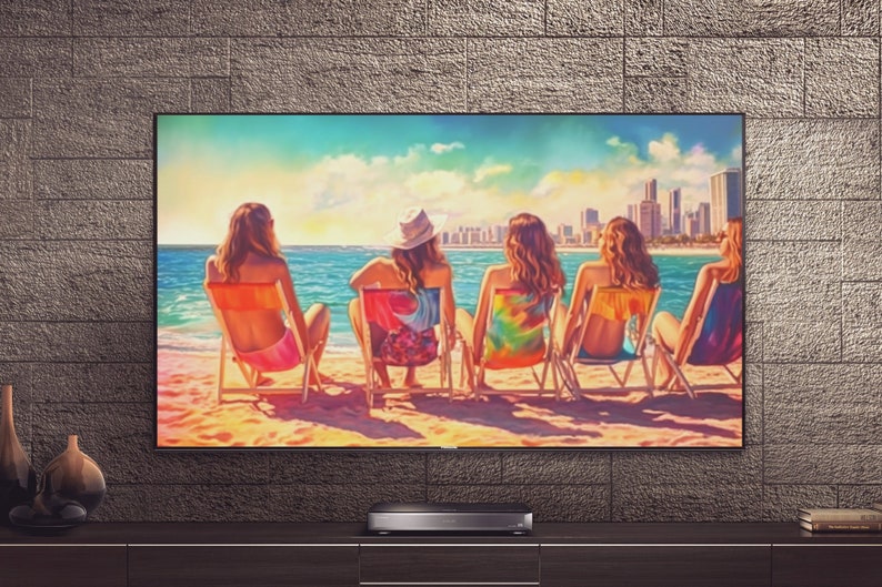 Impressionist Beach: FRAME Tv Art Samsung Smart Tvs Sunbathing Women ...