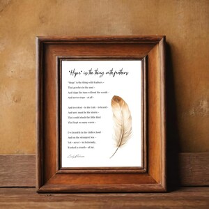 Hope Poem by Emily Dickinson, Inspirational Printable Wall Art, Digital ...