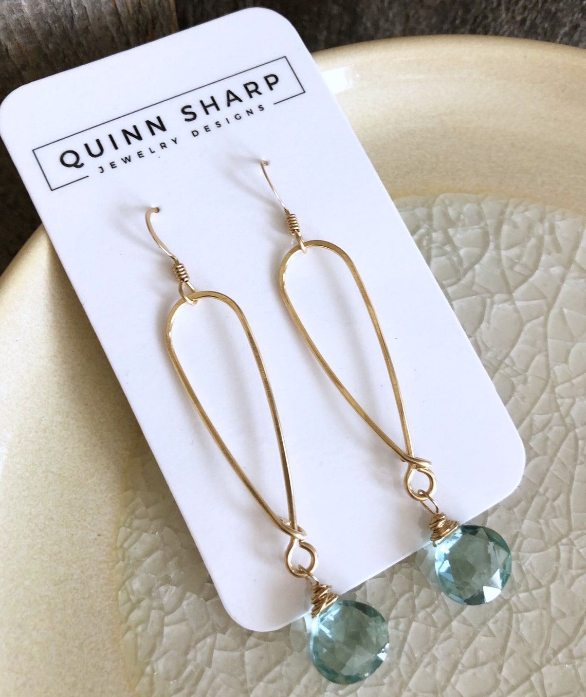 Long Inverted Teardrop With Green Amethyst Drop - Etsy