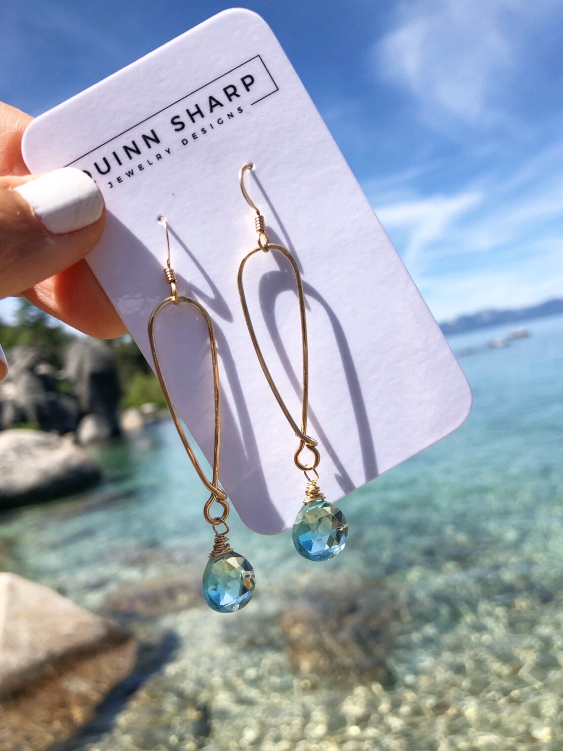 Long Inverted Teardrop With Green Amethyst Drop - Etsy