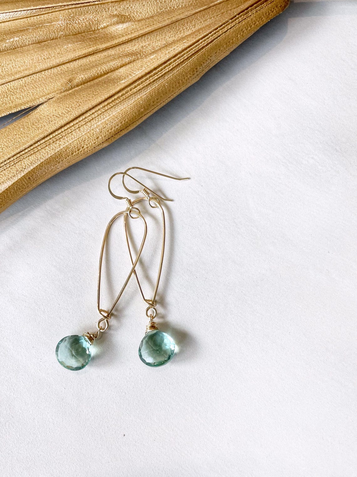 Long Inverted Teardrop With Green Amethyst Drop - Etsy