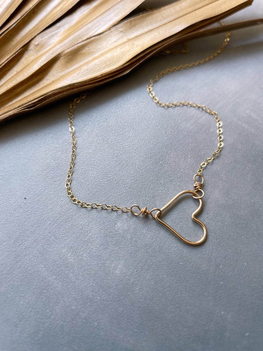 Floating Sideways Heart Necklace - Etsy