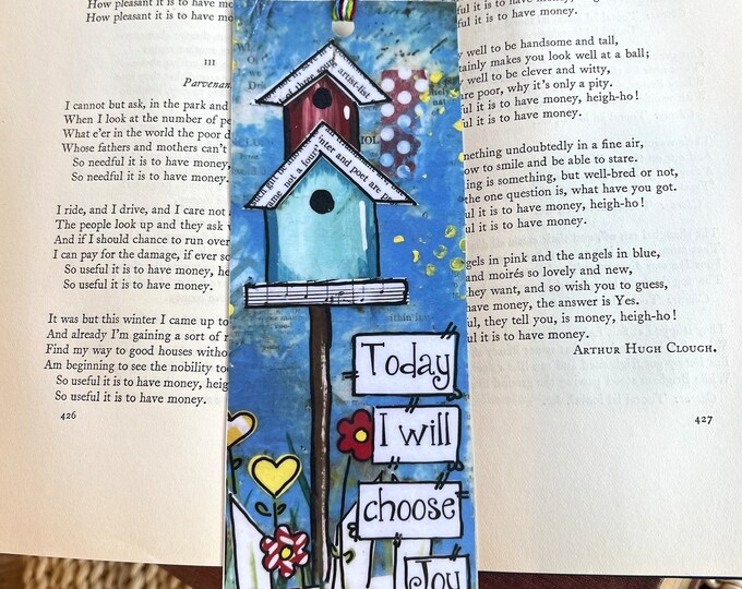 Birdhouse Bookmark, Joy Bookmark, Today I Will Choose Joy, Book Love ...