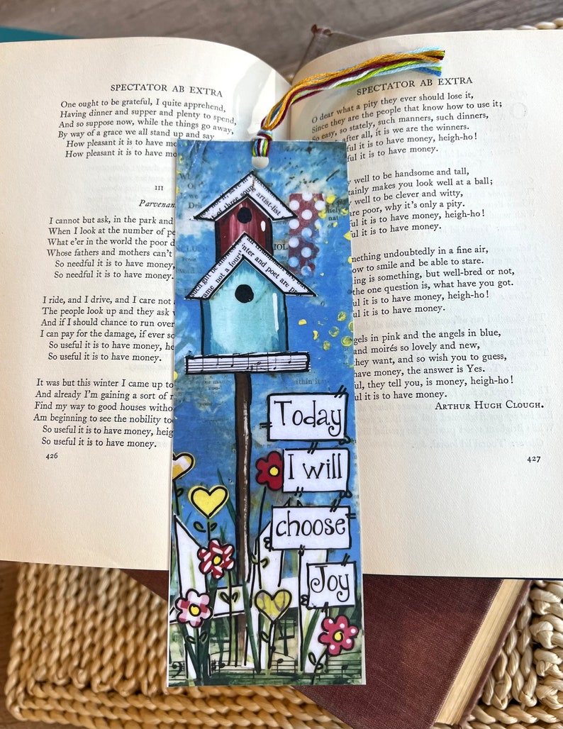 Birdhouse Bookmark, Joy Bookmark, Today I Will Choose Joy, Book Love ...
