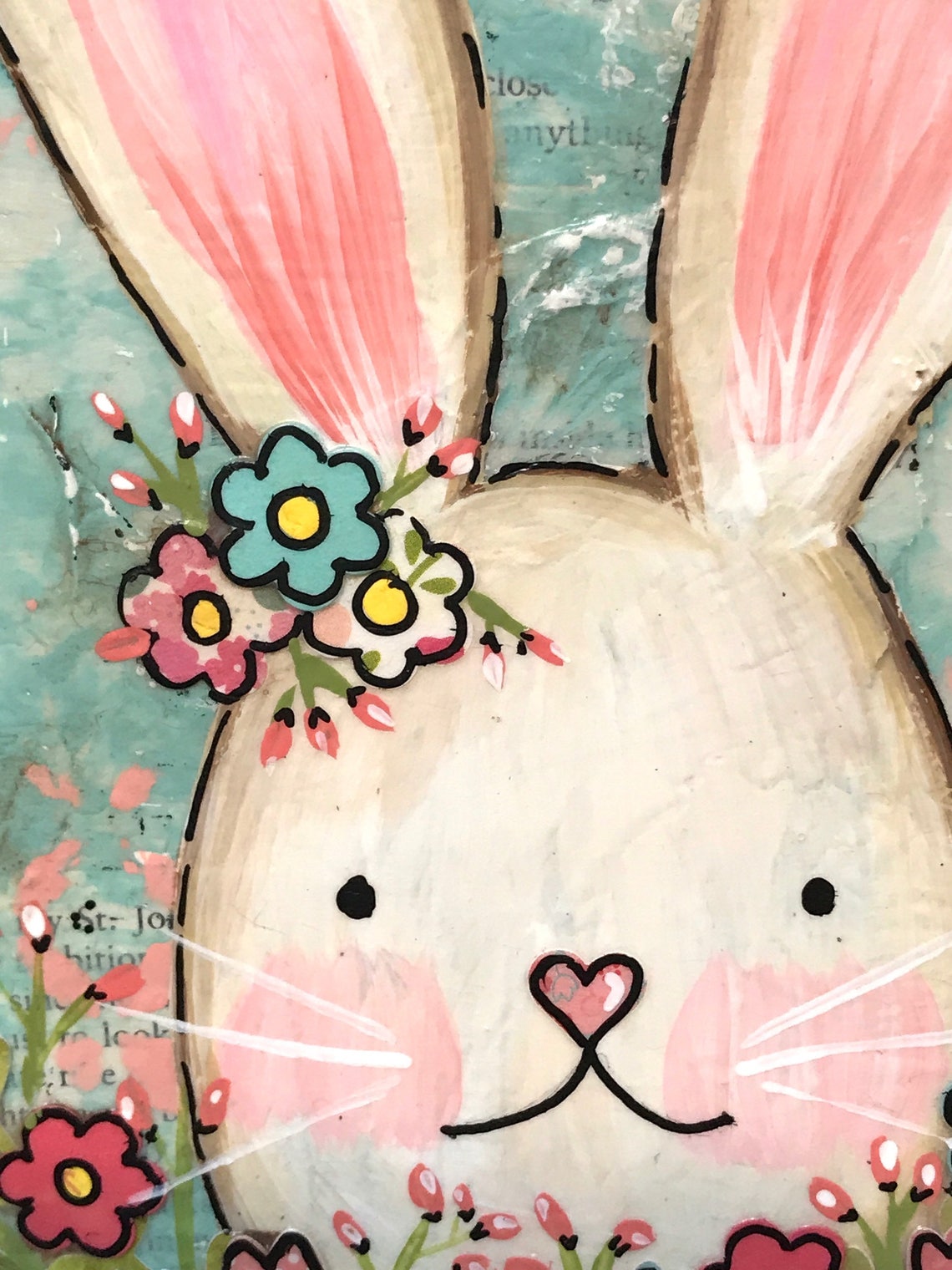 Bunny Sign Spring Bunny Sign Home Decor Happy Spring - Etsy