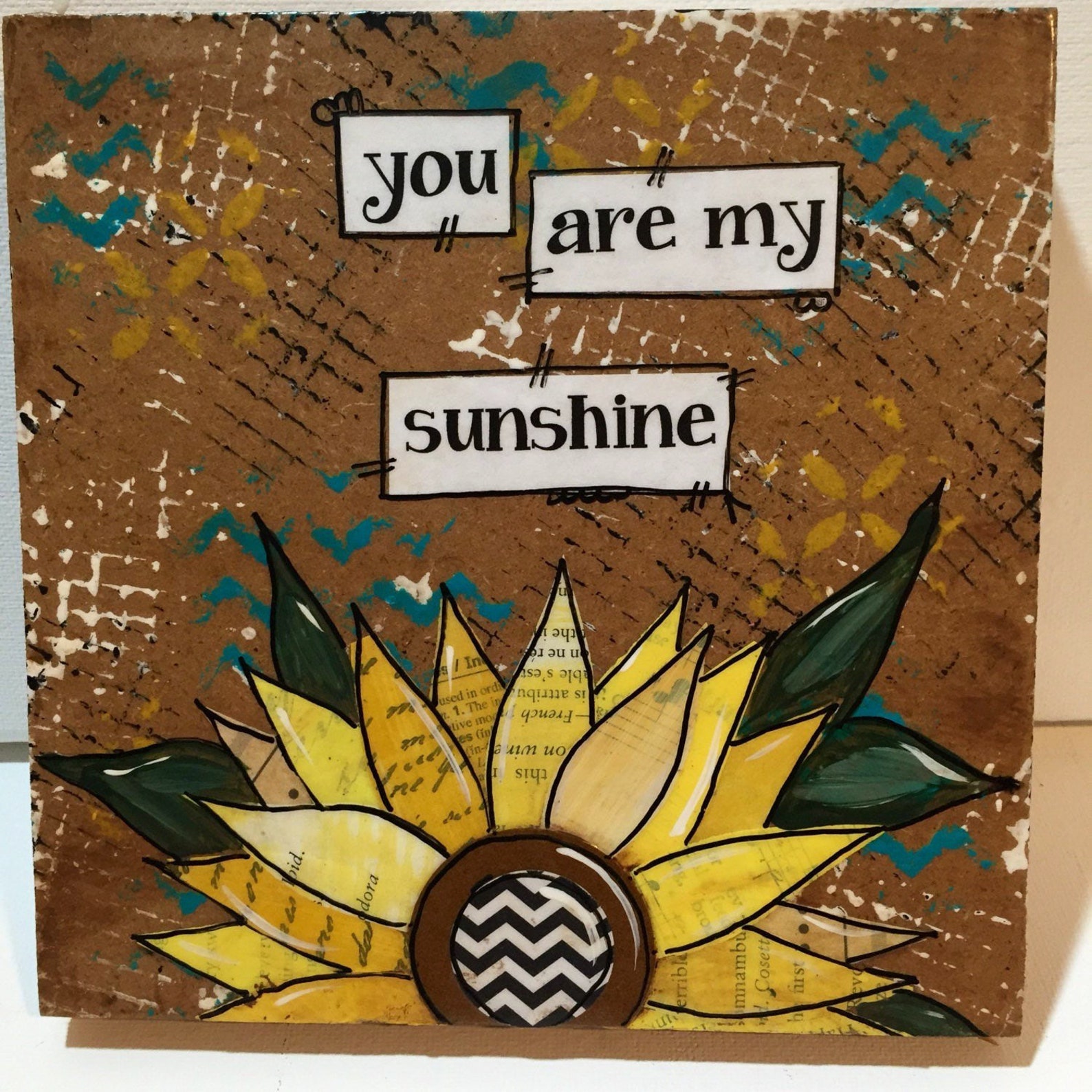 Sunflower Art You Are My Sunshine Sunflower Sign | Etsy