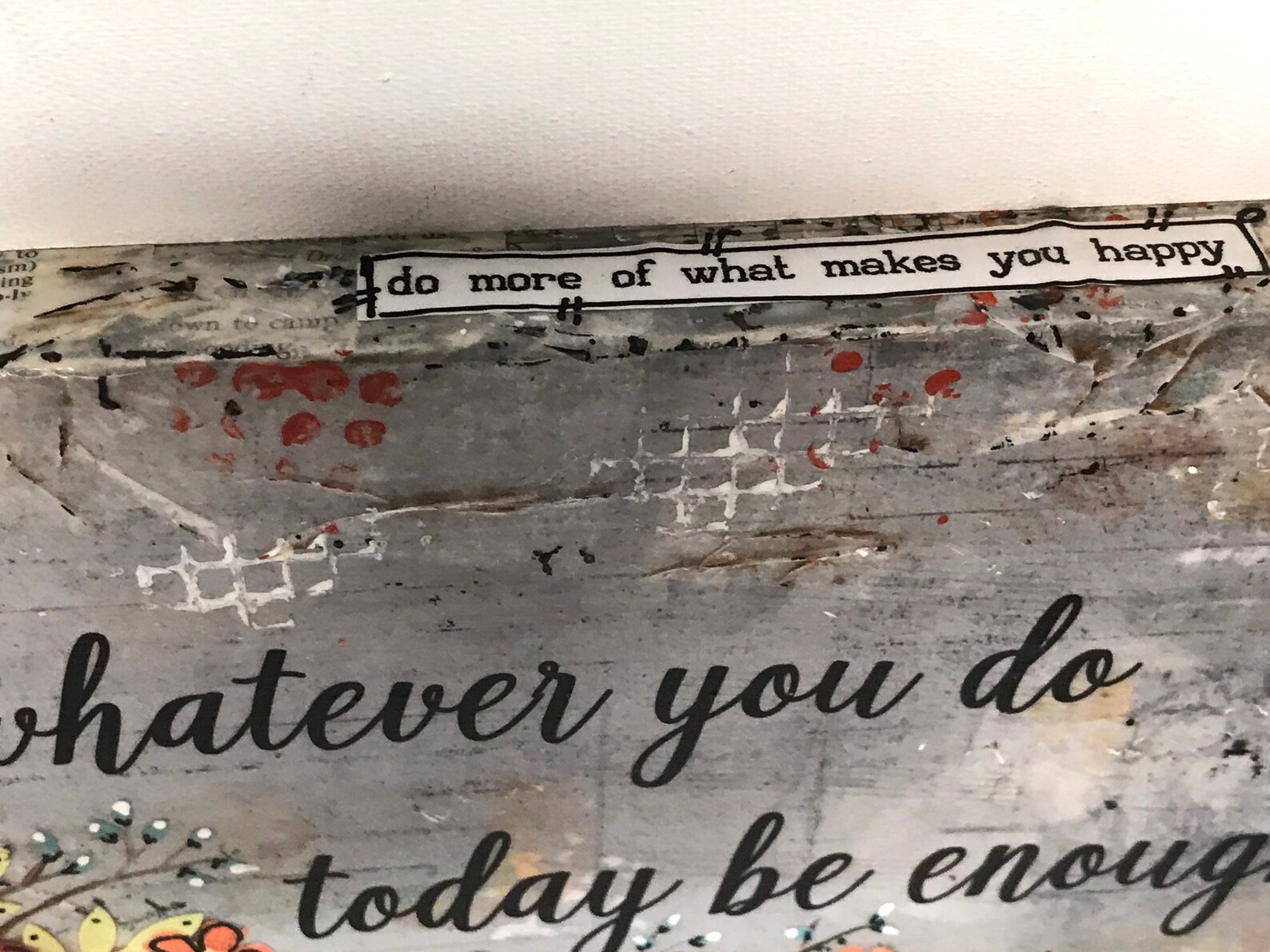 Floral Painting Mixed Media Sign Inspirational Quote Sign Be - Etsy