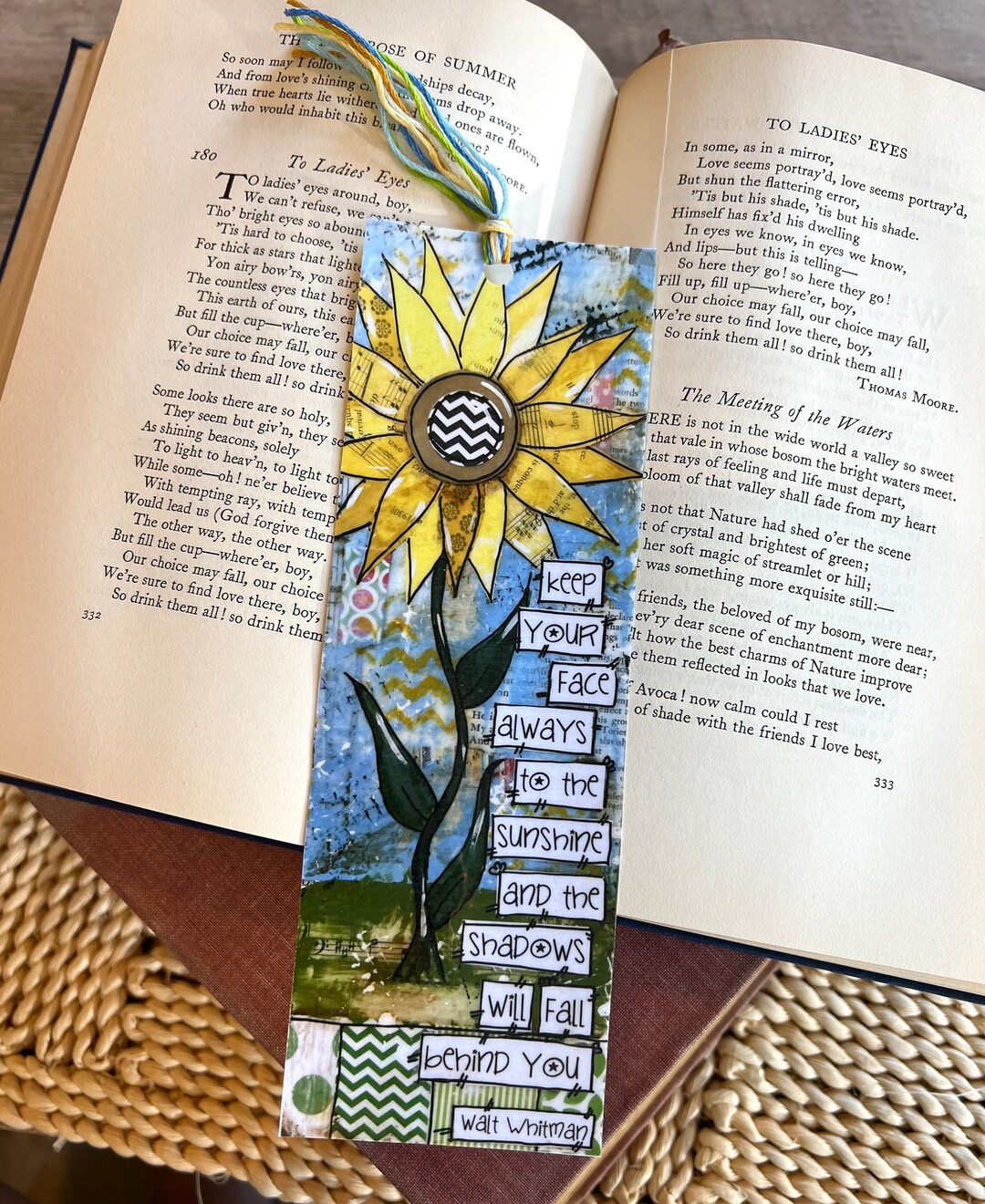 Sunflower Bookmark, Inspirational Bookmark, Always to the Sunshine ...