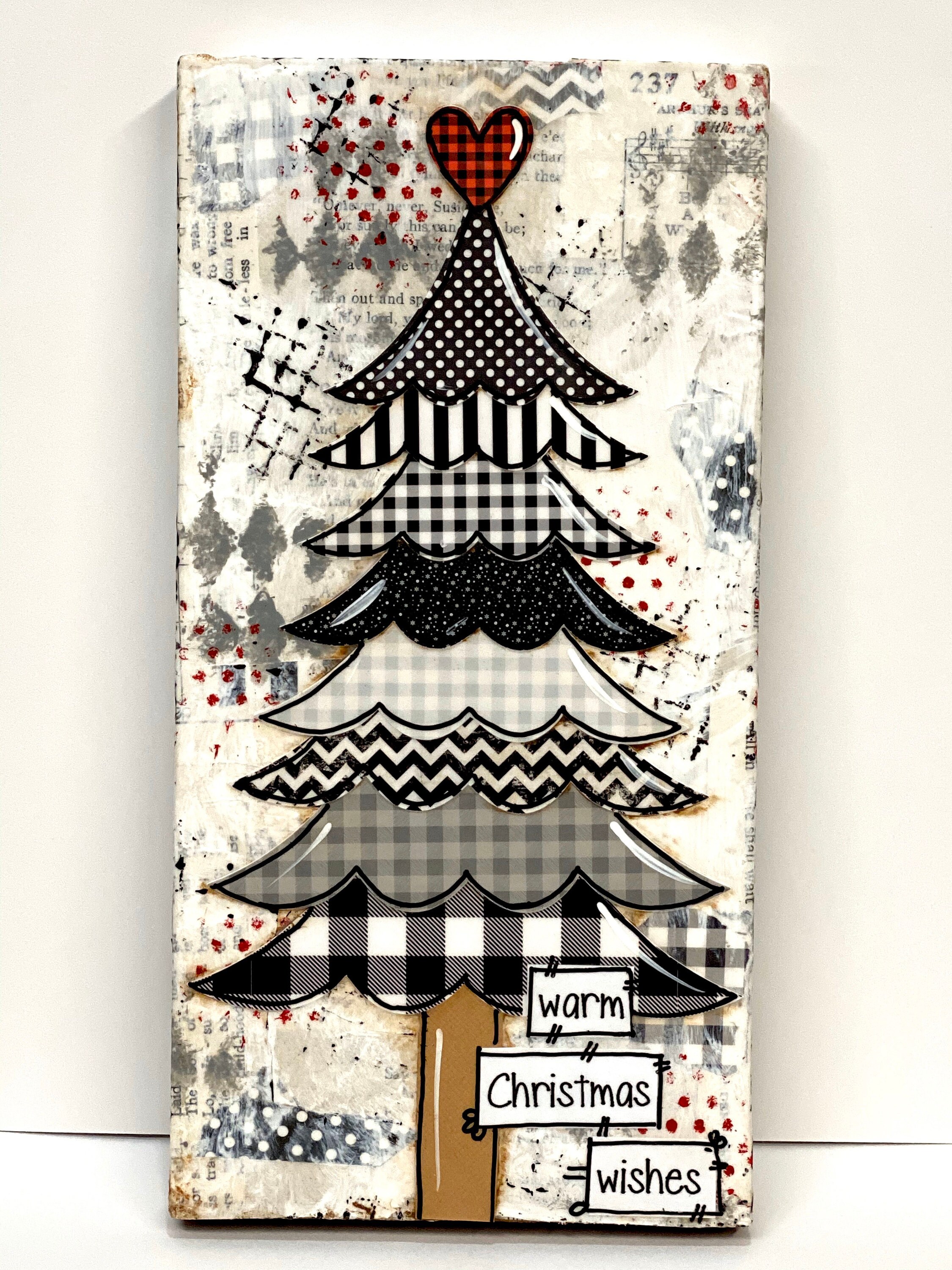 Buffalo Check Christmas Sign Tree Decor Holiday Sign Warm Christmas ...