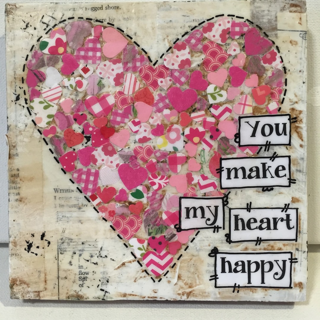 Valentines Day Decor Heart Sign You Make My Heart Happy Valentine's - Etsy