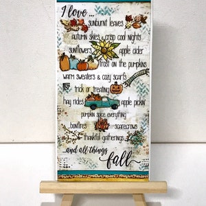 Fall Sign All the Fall Things Autumn Favorites Sign Decor Sunflowers ...