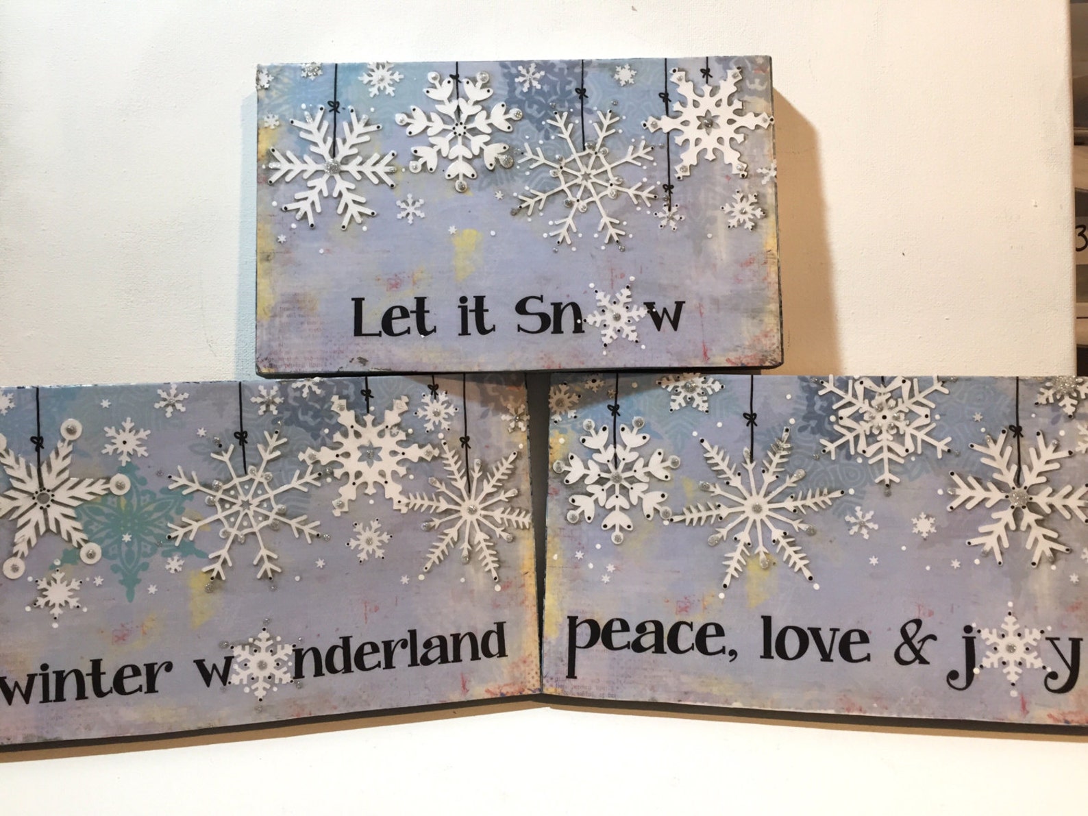 Snowflake Art Snowflake Sign Snowy and White - Etsy