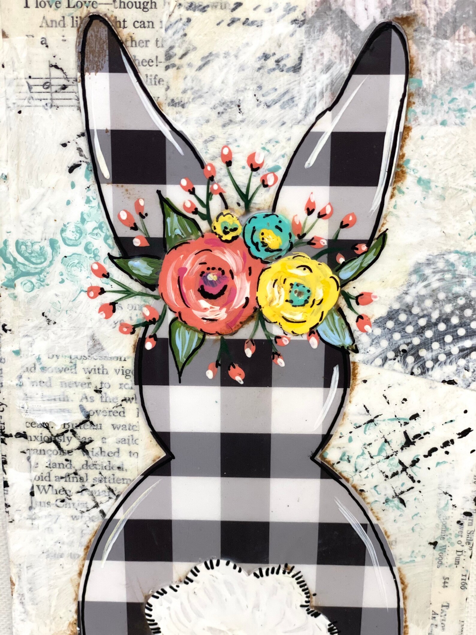 Spring Decor Buffalo Check Bunny Butt Spring Bunny Sign - Etsy