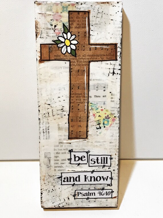 Cross Sign Bible Verse Cross Bible Study Gift Be Still and | Etsy