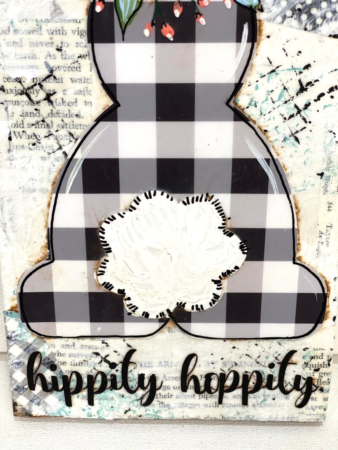 Spring Decor Buffalo Check Bunny Butt Spring Bunny Sign - Etsy