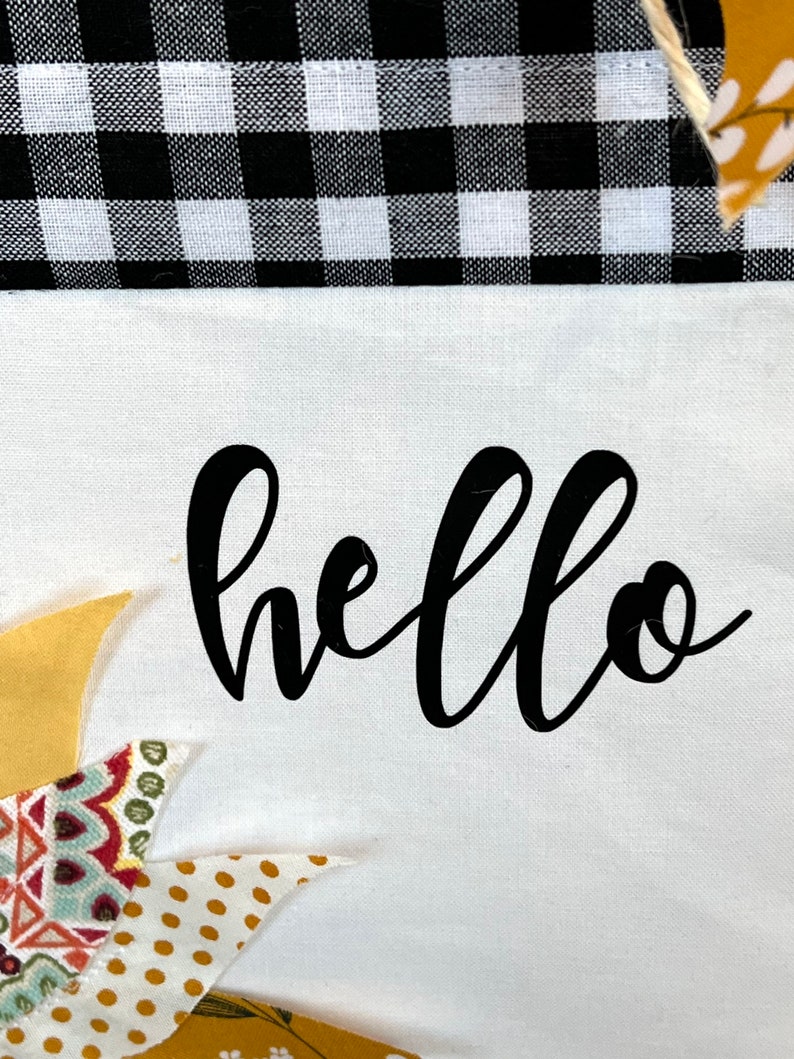 Hello Sunflower Wall Banner, Fabric Wall Decor, Sunflower Banner ...