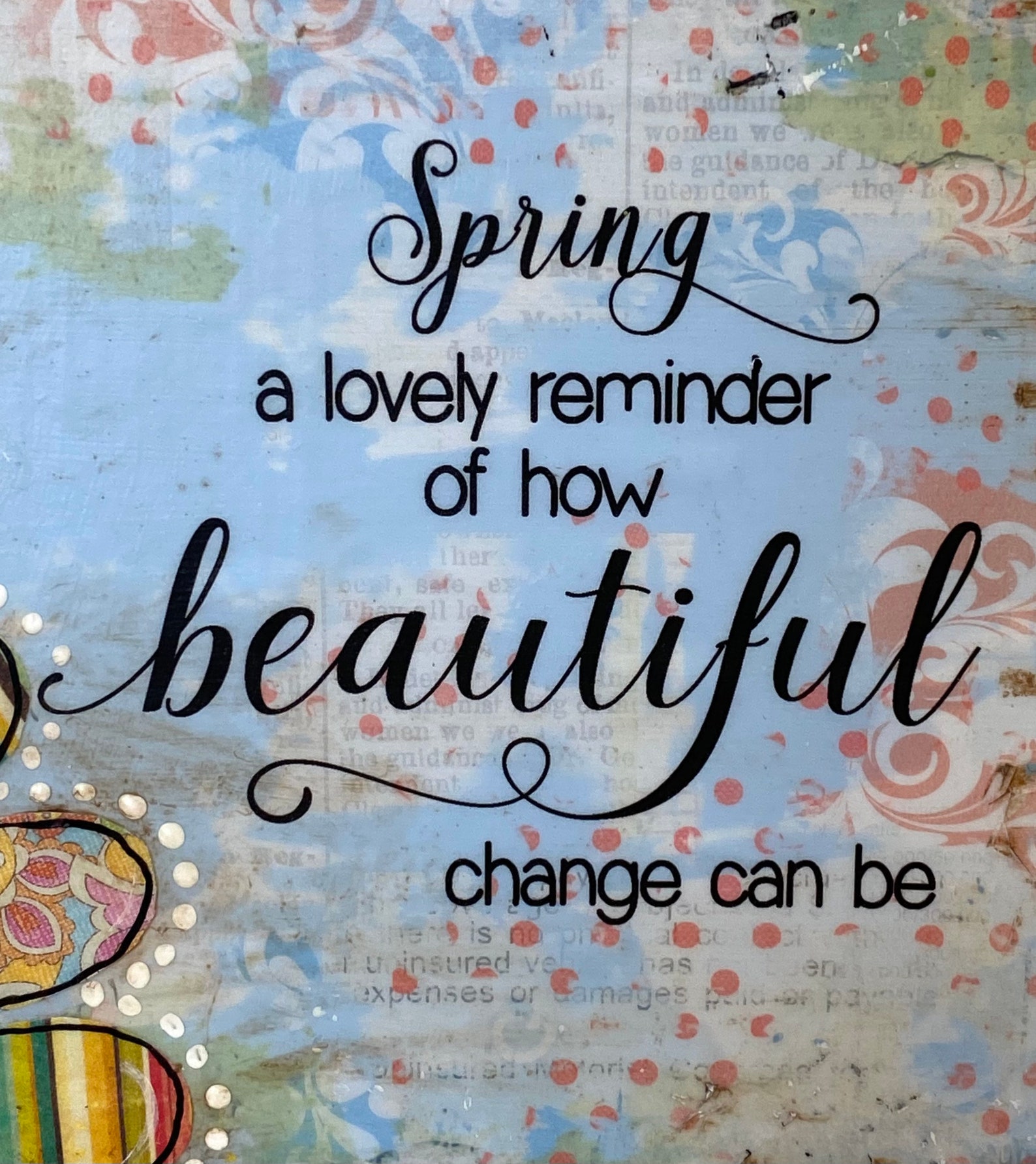 Spring Boho Flower Sign Spring Sign Floral Painted Spring - Etsy