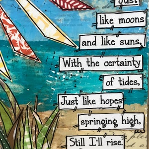 Beach Decor, Beach Sign, Rise Up, Beach Mixed Media Art, Ocean Art ...