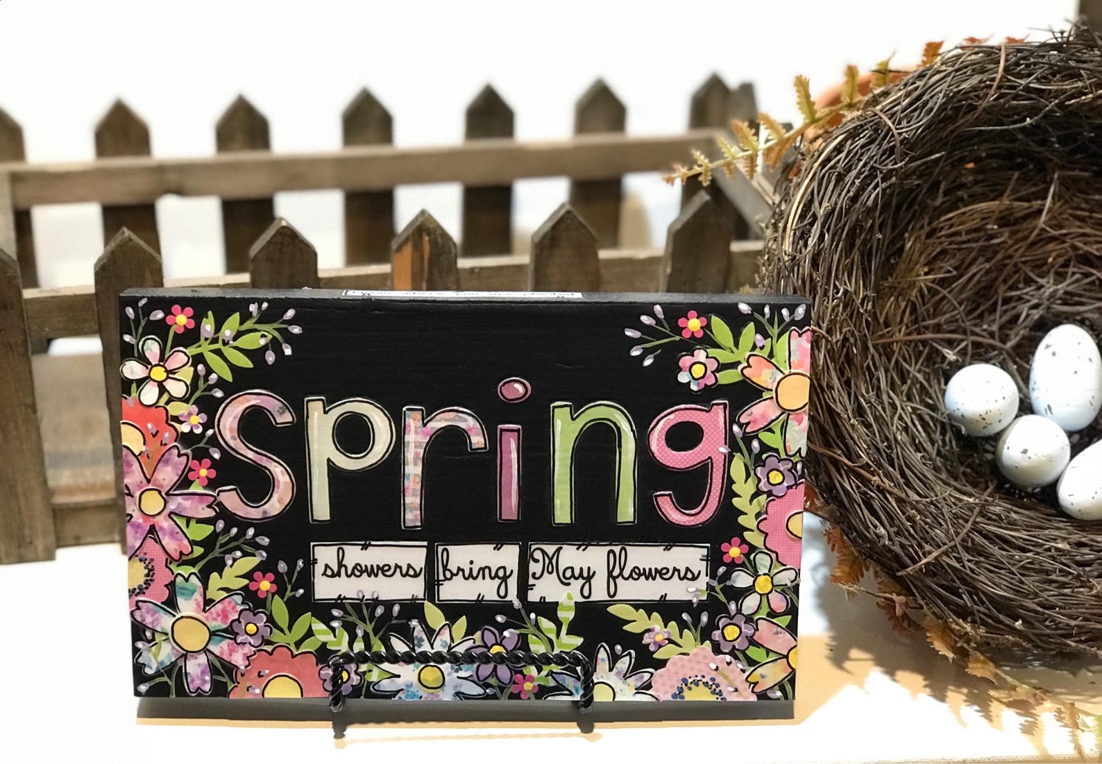 Spring Showers Bring May Flowers Spring Sign Home Decor Spring - Etsy