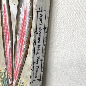 Hello Springtime, Bunny Ears Sign, Buffalo Check Pink and White Gingham ...