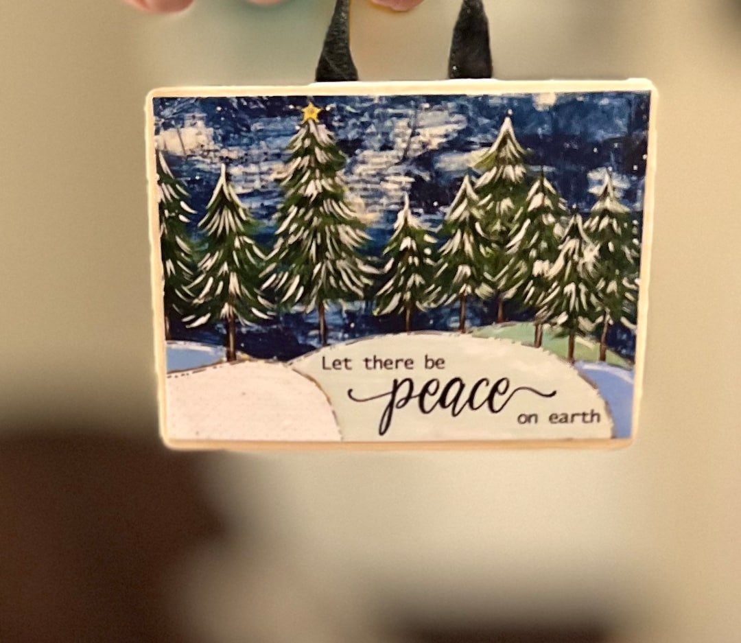 Painted Christmas Ornament, Peace Tree Ornament, Let There Be Peace on ...