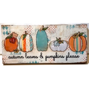 Autumn Leaves & Pumpkins Please Sign Fall Decor Decoration Pumpkins ...