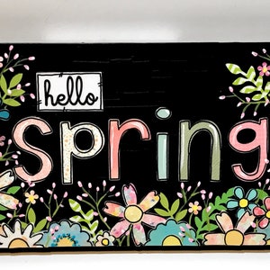 Spring Signs Wood, Hello Spring Sign, Spring Sign, Home Decor, Spring ...