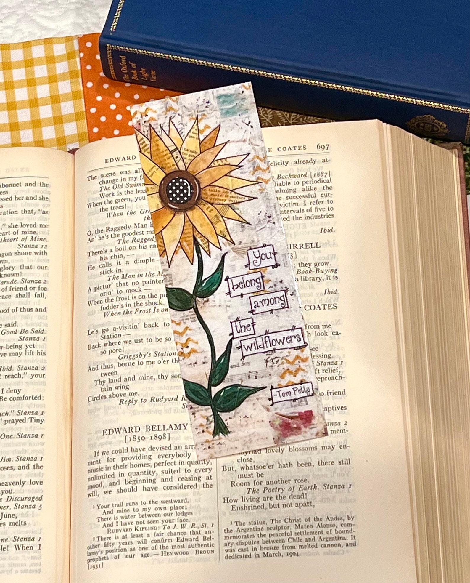 Sunflower Bookmark, Inspirational Bookmark, You Belong Among the ...