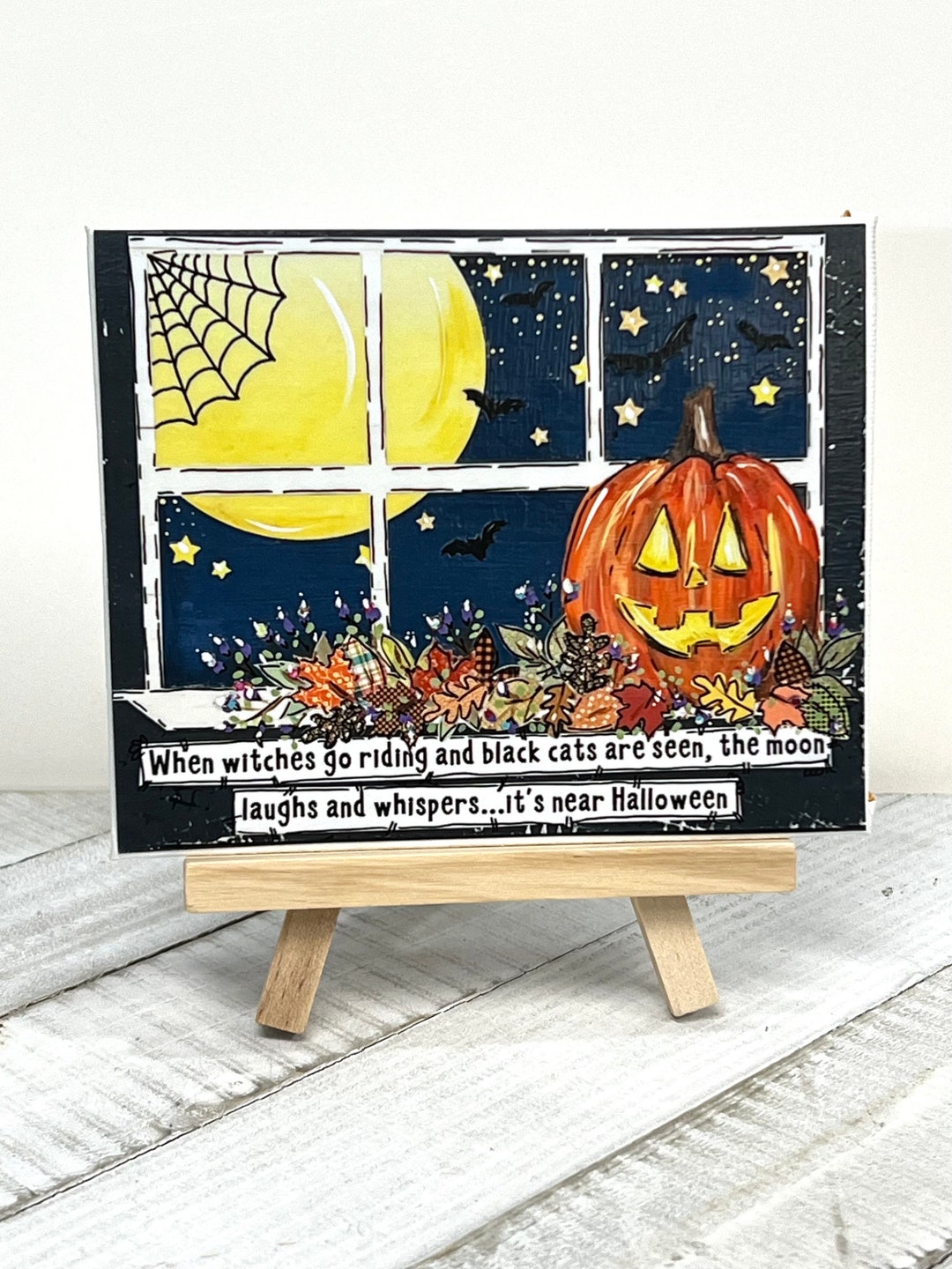 Halloween Window Print, Spooky Pumpkin, Print and Easel Set, Halloween ...