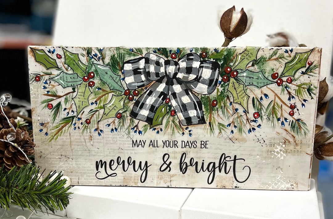 Buffalo Plaid Sign, Christmas Decor, Christmas Sign, Holiday Decor, May ...