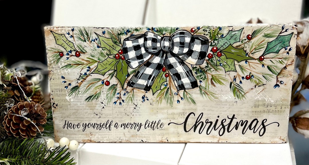 Buffalo Check Sign, Christmas Decor, Christmas Sign, Holiday Decor ...