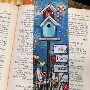 Birdhouse Bookmark, Joy Bookmark, Today I Will Choose Joy, Book Love ...