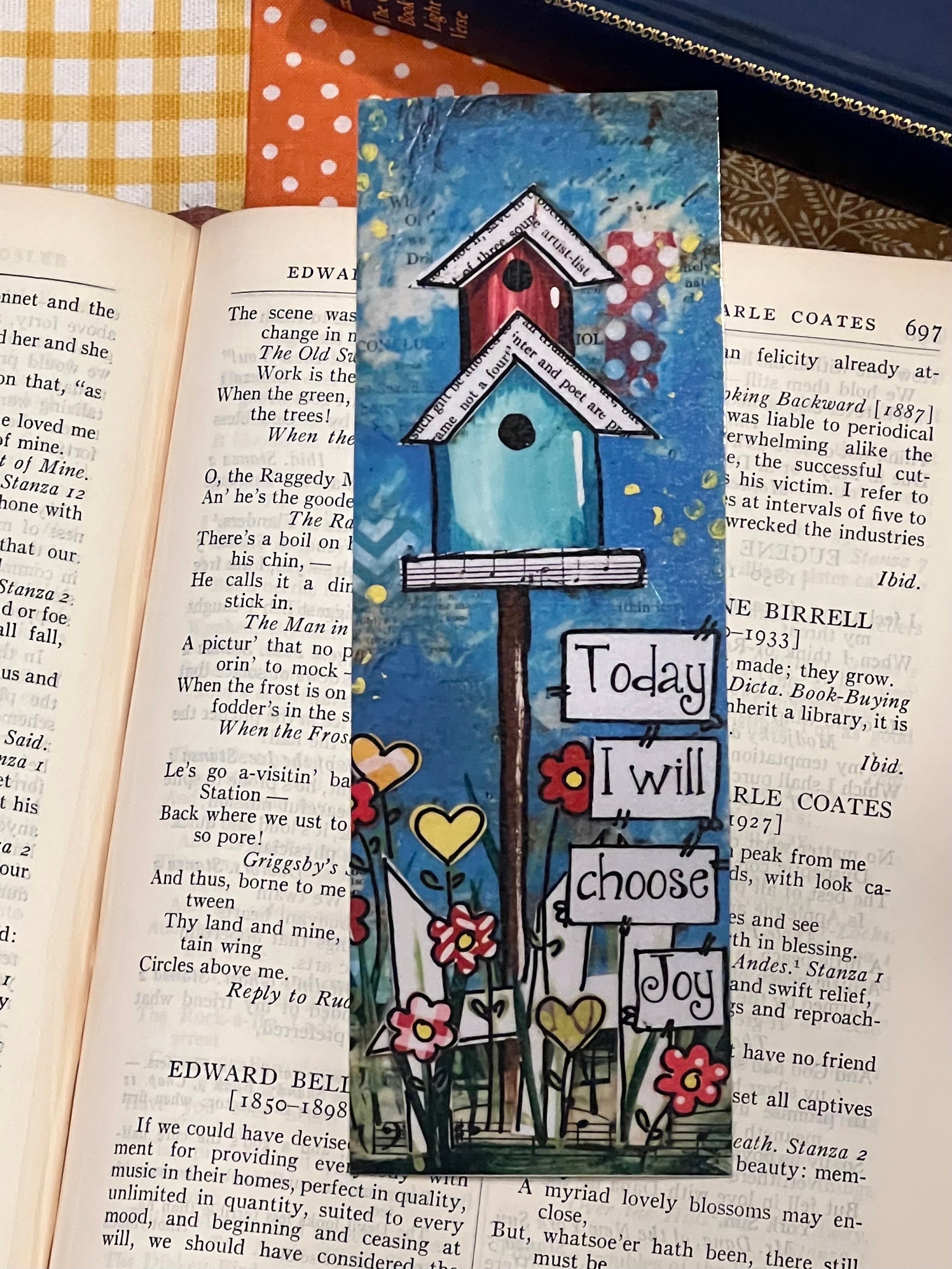 Birdhouse Bookmark, Joy Bookmark, Today I Will Choose Joy, Book Love ...