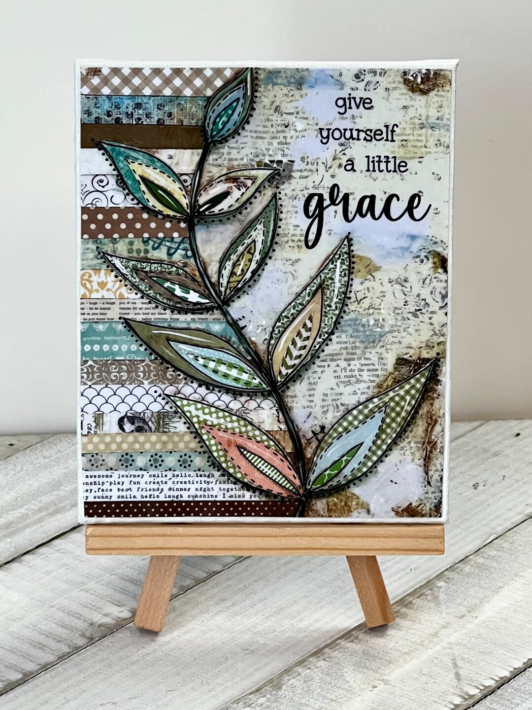 Grace Sign Colorful Vine Sign Give Yourself a Little Grace - Etsy