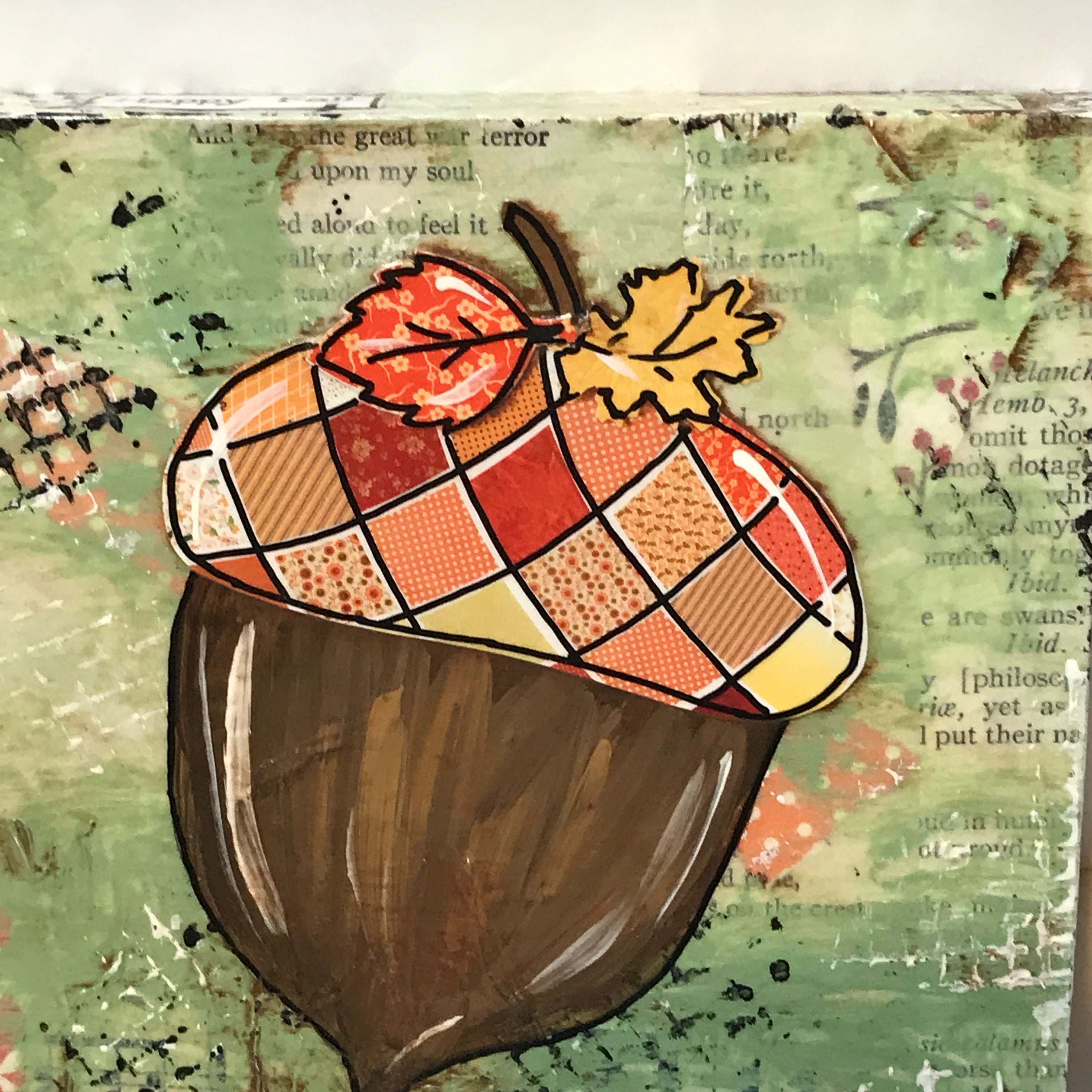 Fall Decor Acorn Painting Fall Acorn harvest sign Autumn | Etsy