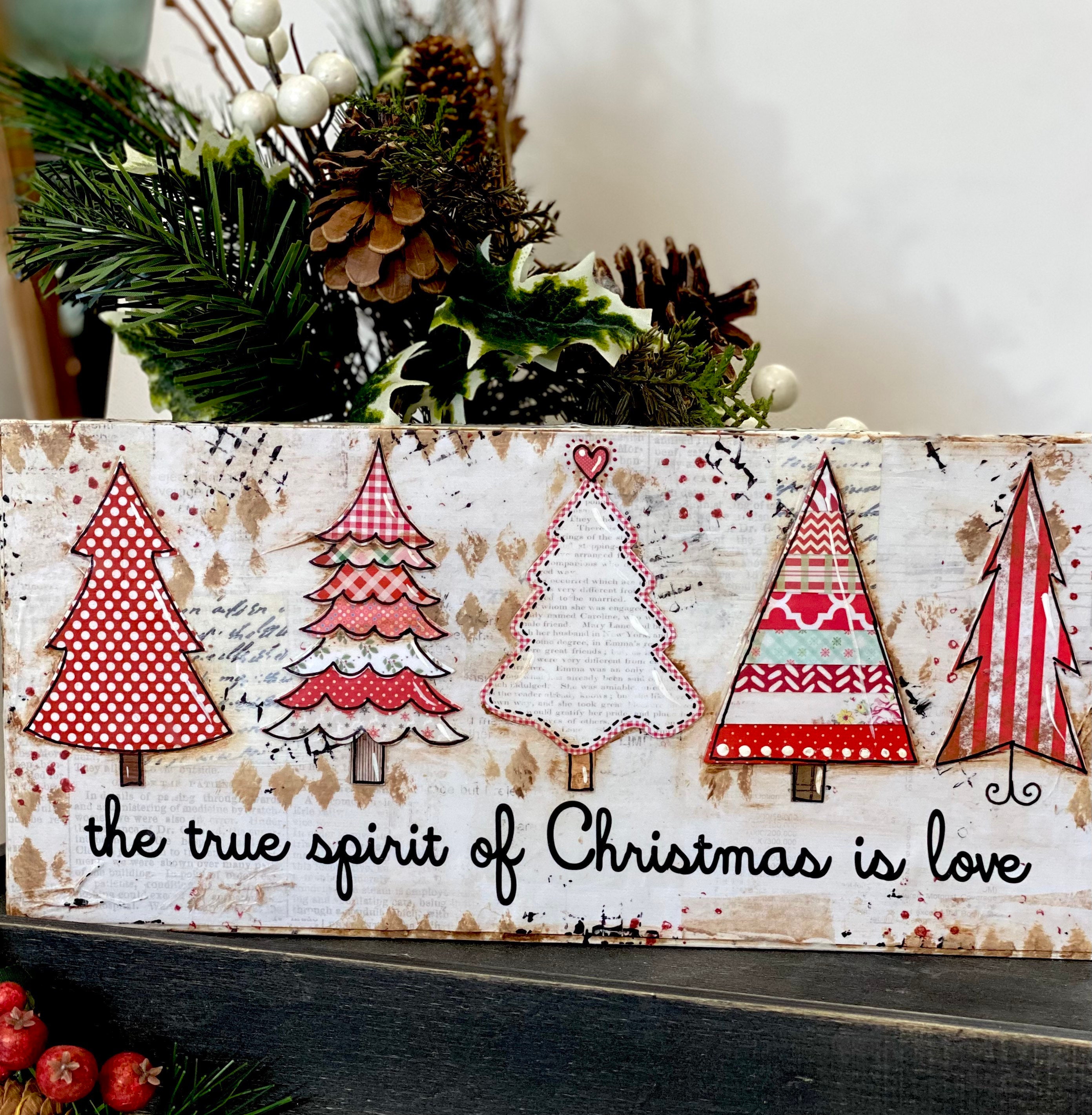 Christmas Decor Tree Sign Holiday Sign Christmas Tree Row - Etsy