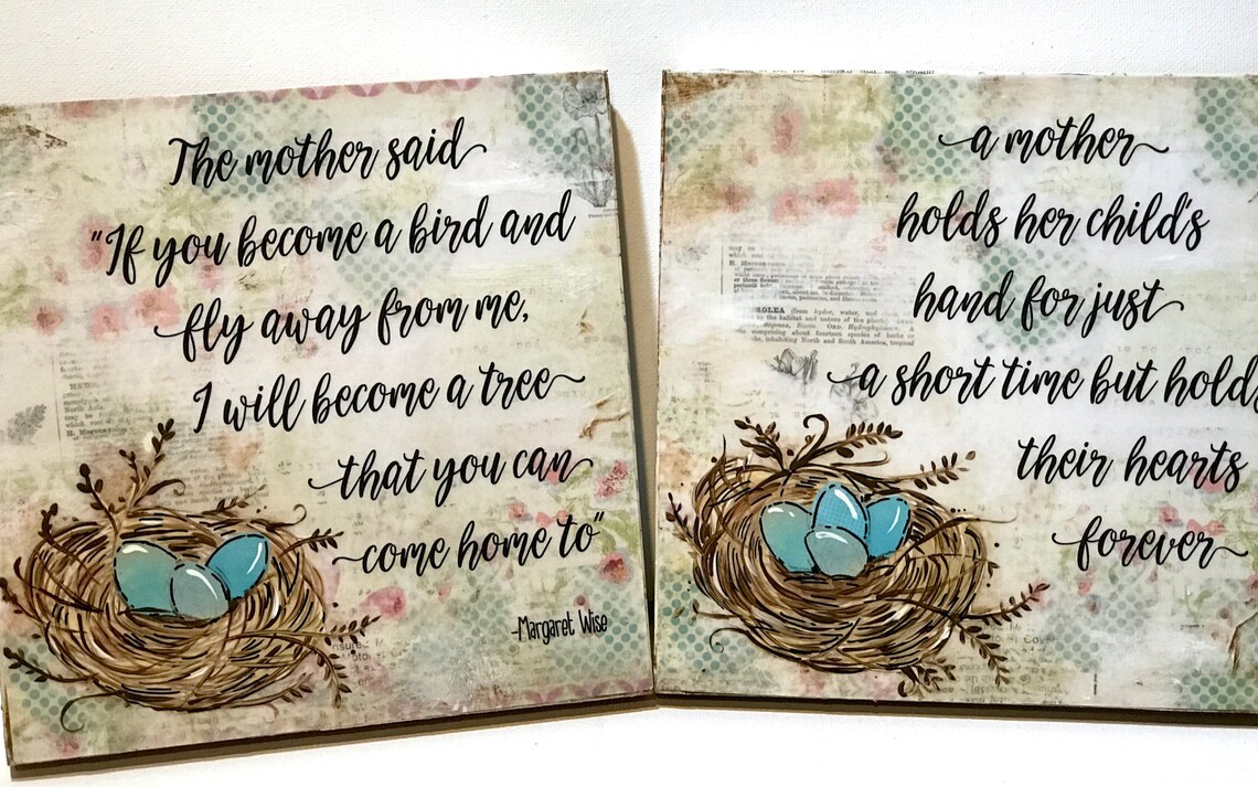 Mother sign Nest Sign a mother holds her children's hands | Etsy