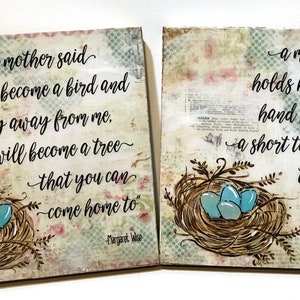 Mother Sign Nest Sign a Mother Holds Her Children's Hands Nest With ...