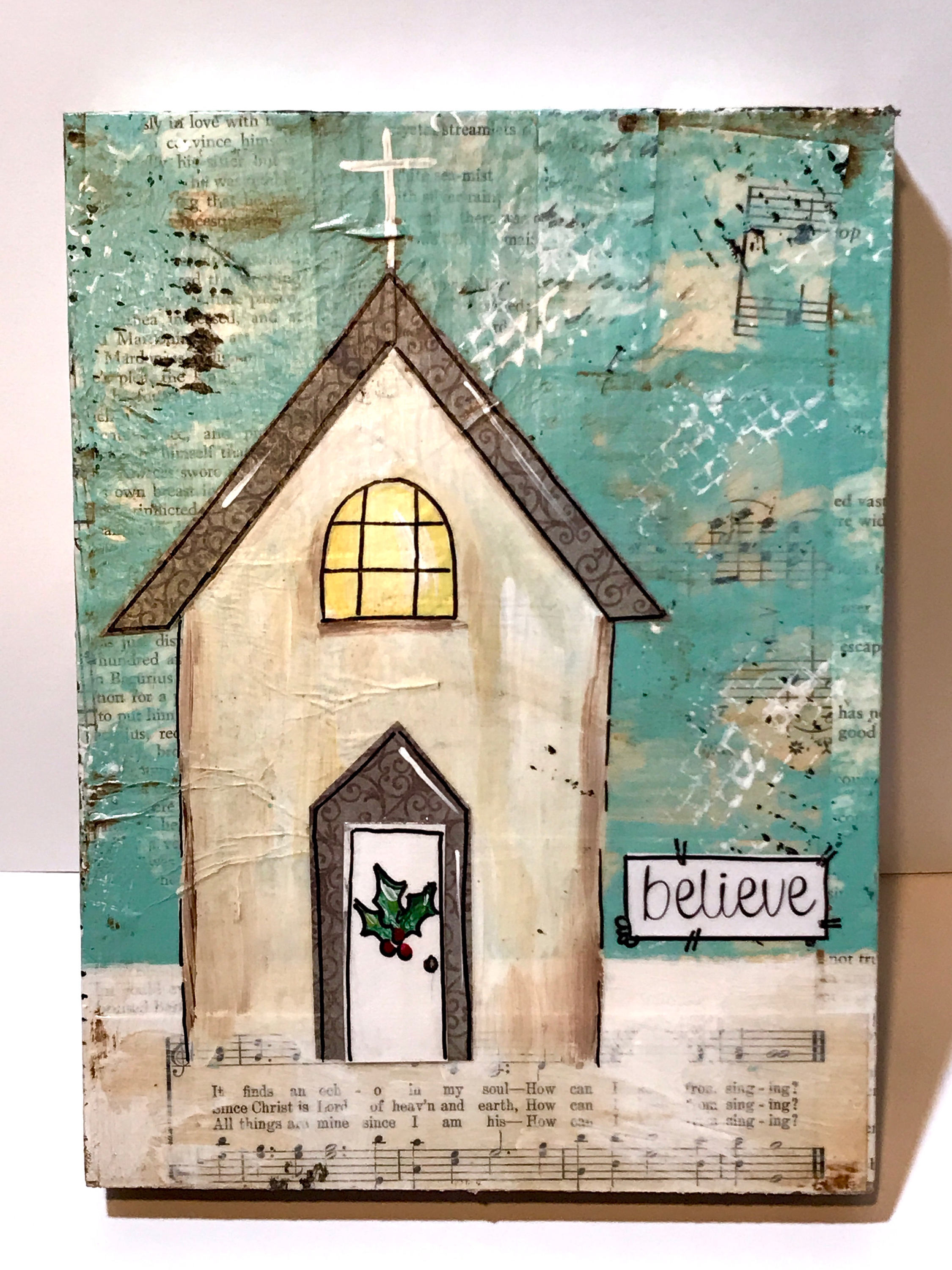Rustic Church Painting Christmas Church Sign Painted Church | Etsy