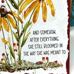 Watercolor Painting Black Eye Susans Watercolor Flowers With Saying