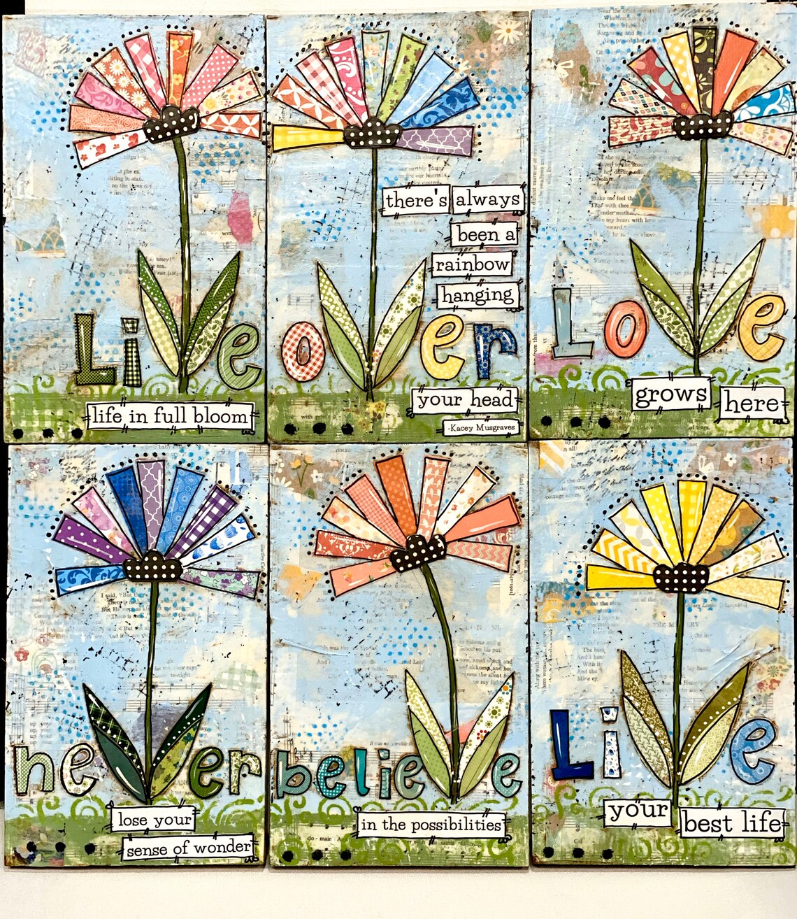 Believe in the Possibilities Sign Mixed Media Coral and Aqua | Etsy