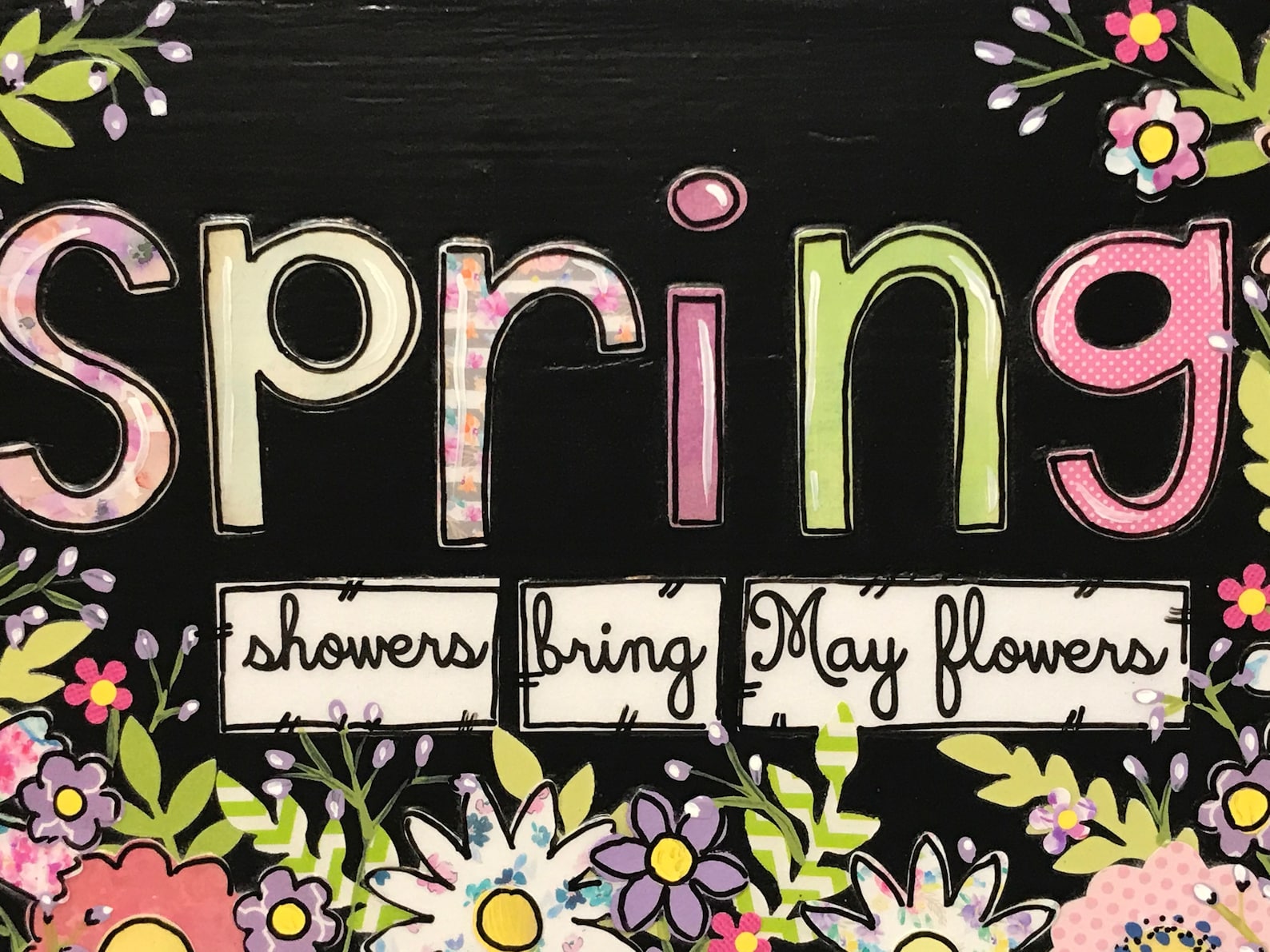 Spring Showers Bring May Flowers Spring Sign Home Decor Spring - Etsy