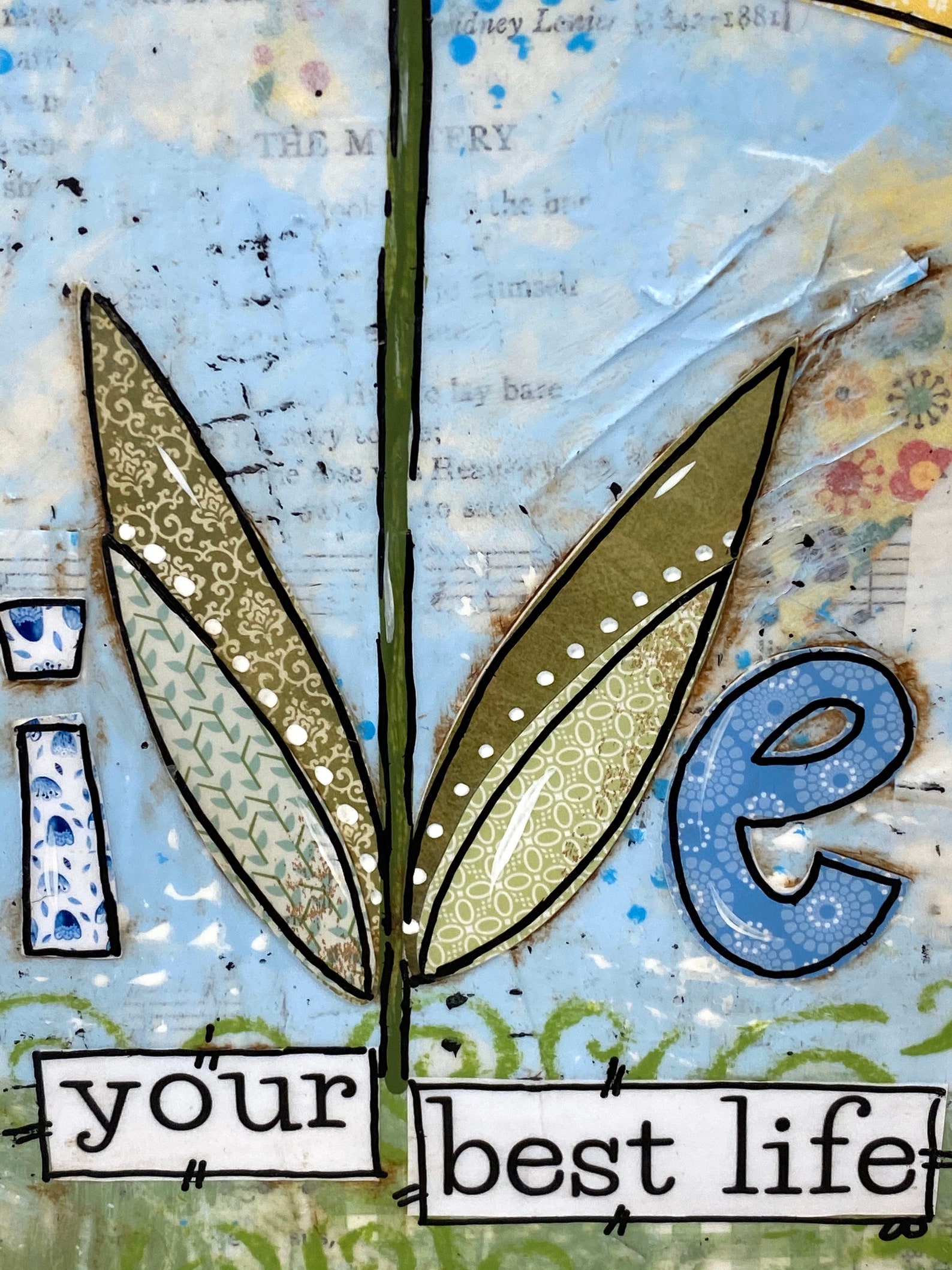 Live your best life Sign Mixed Media Joyful Sign Yellow and | Etsy