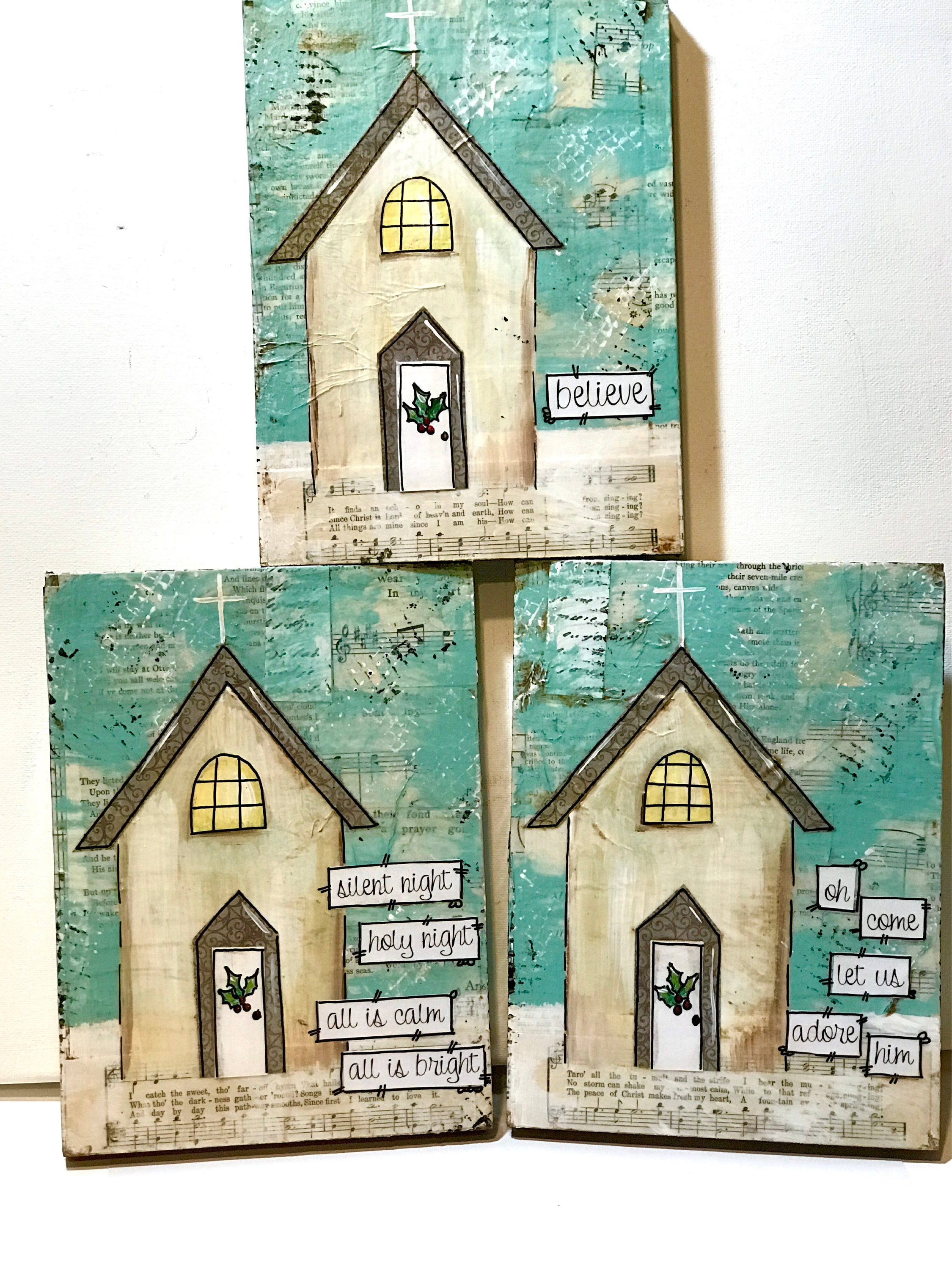 Rustic Church Painting Christmas Church Sign Painted Church | Etsy