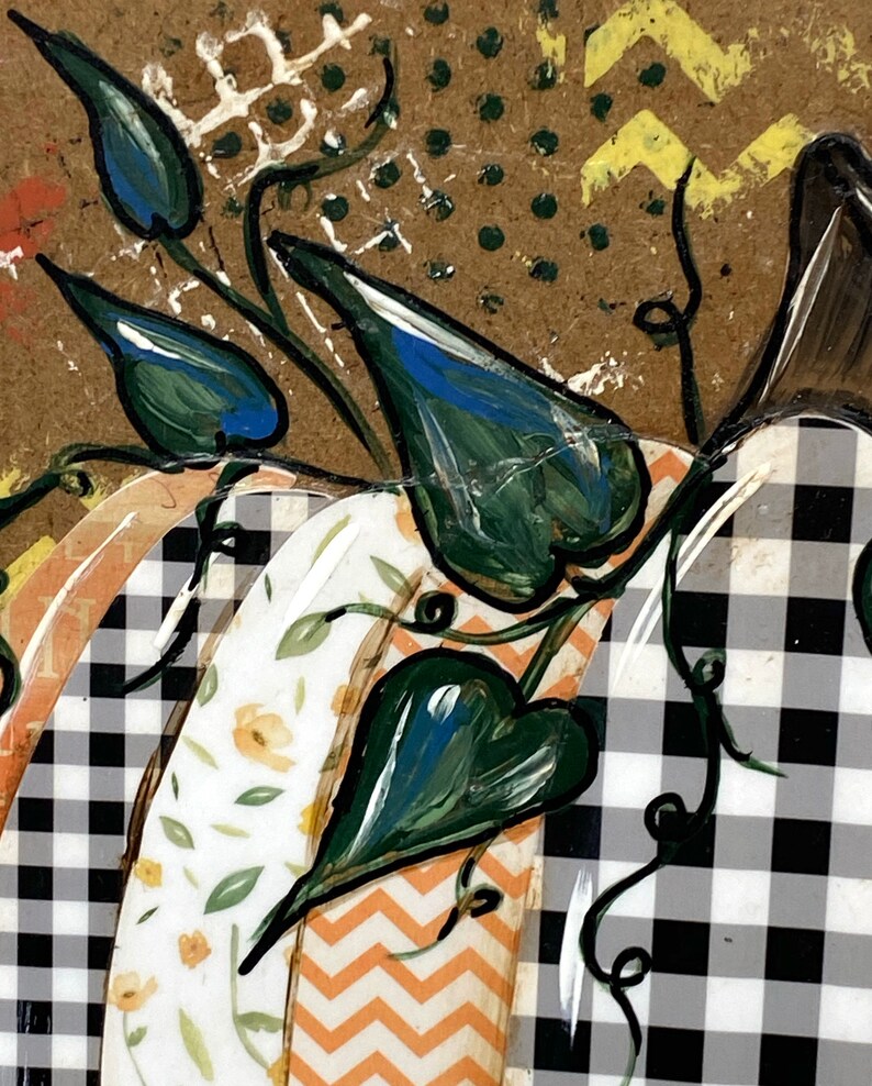 Buffalo Check Wood Pumpkin sign Decor Fall Pumpkin Decoration | Etsy