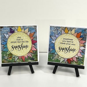 Rainbow Sun Sign, Sunshine Sign, Sunshine Decor, Mixed Media Sun ...