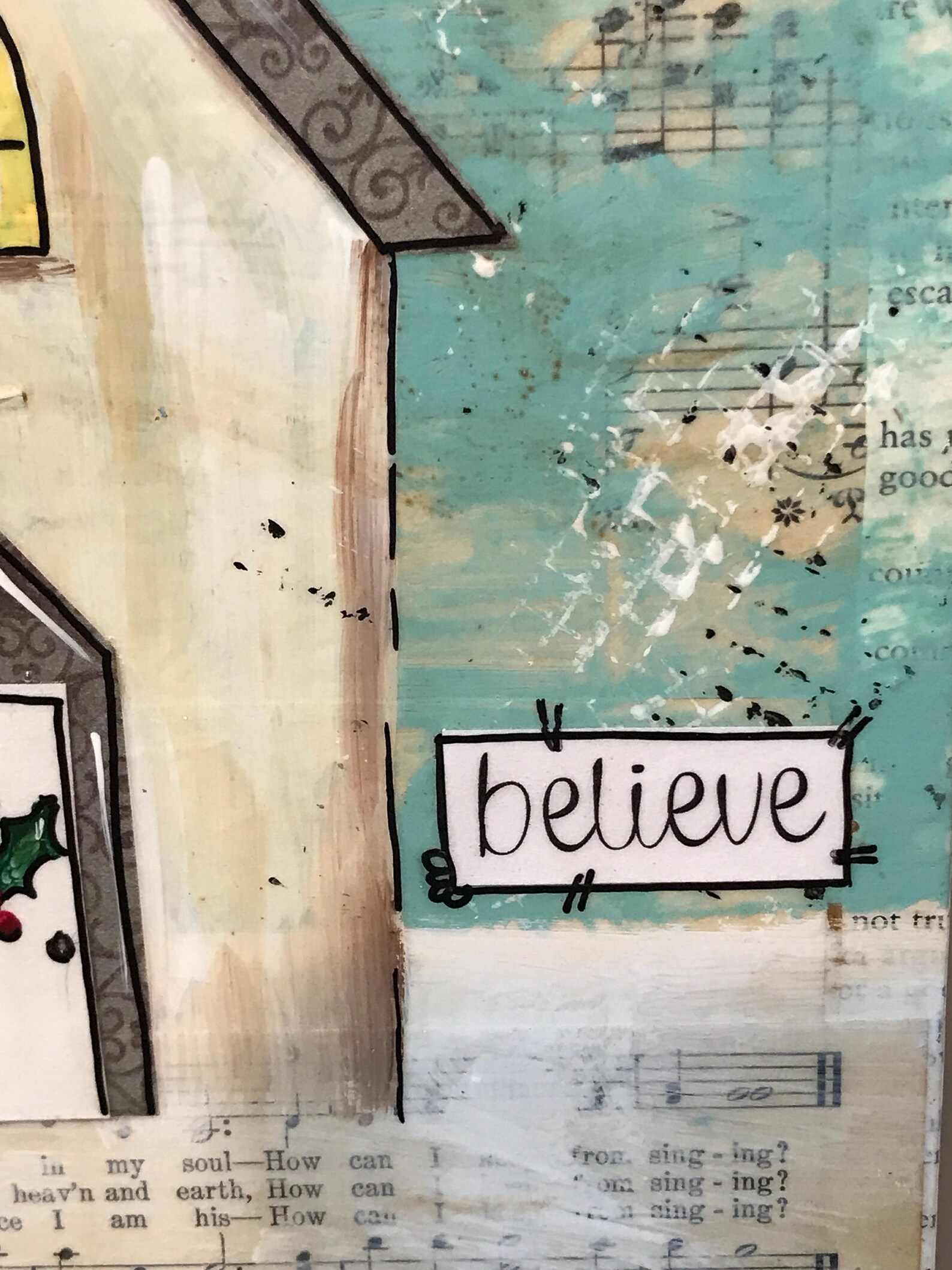 Rustic Church Painting Christmas Church Sign Painted Church | Etsy